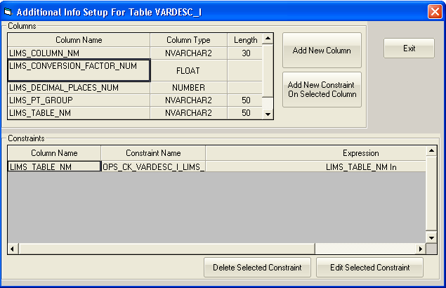 Configuration - WIMS Additional Info Setup Q13643 [Q13817]